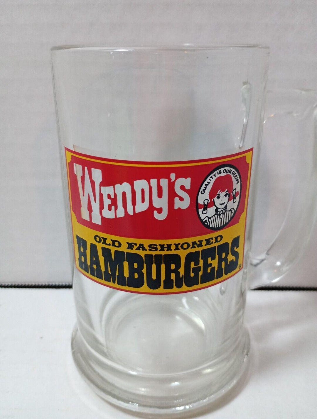 Vtg. Wendy's Hamburgers Restaurant Clear Mug W/ Handle 12oz 1976-82 ...