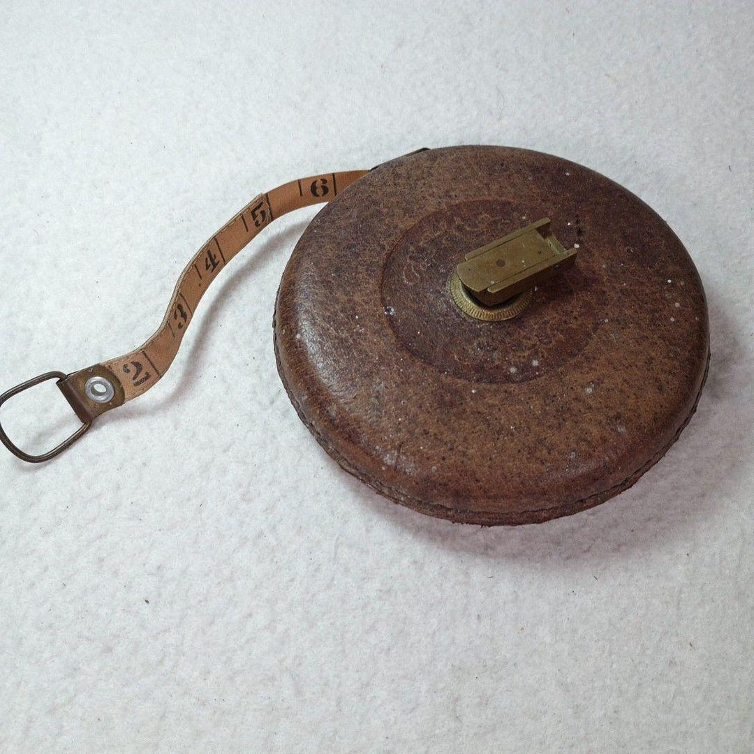 Vintage Flying Arrow Leather Tape Measure Made in China Brass Winder ...