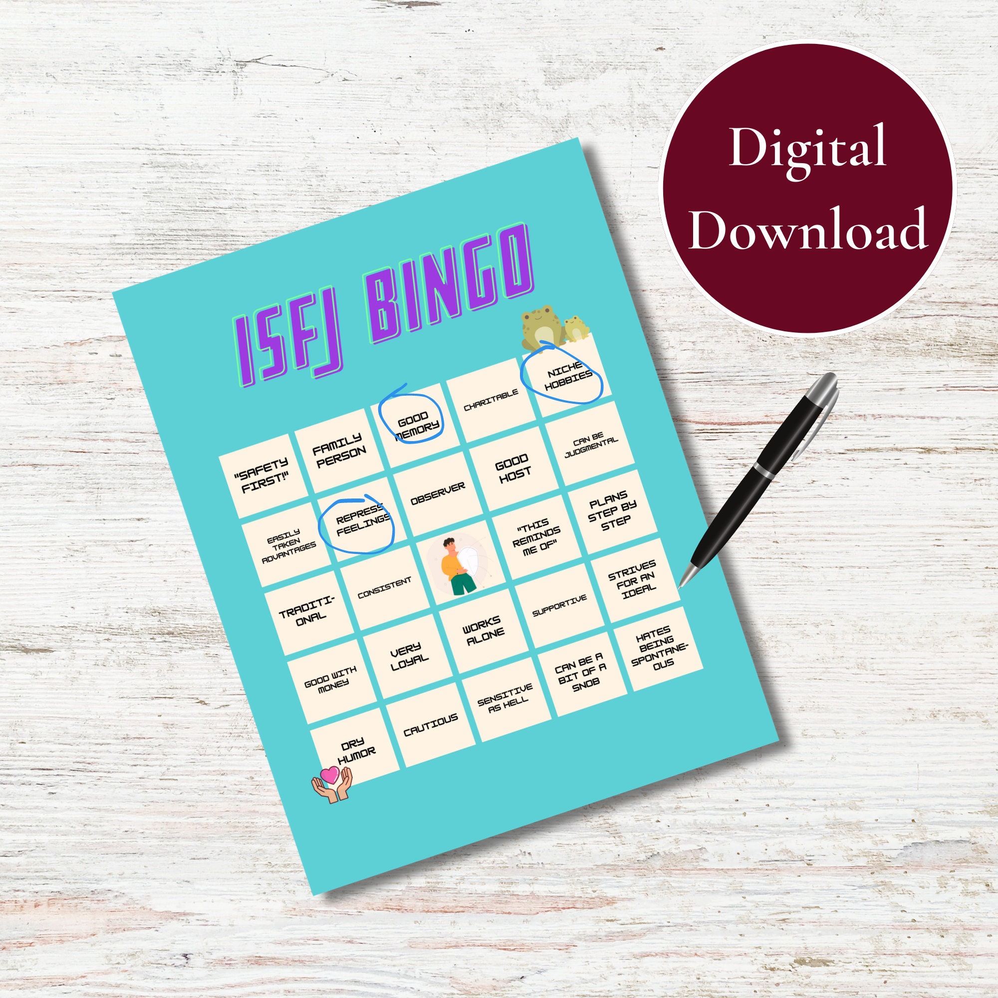 ISFJ Bingo Printable MBTI Bingo Bingo Game for - Etsy México
