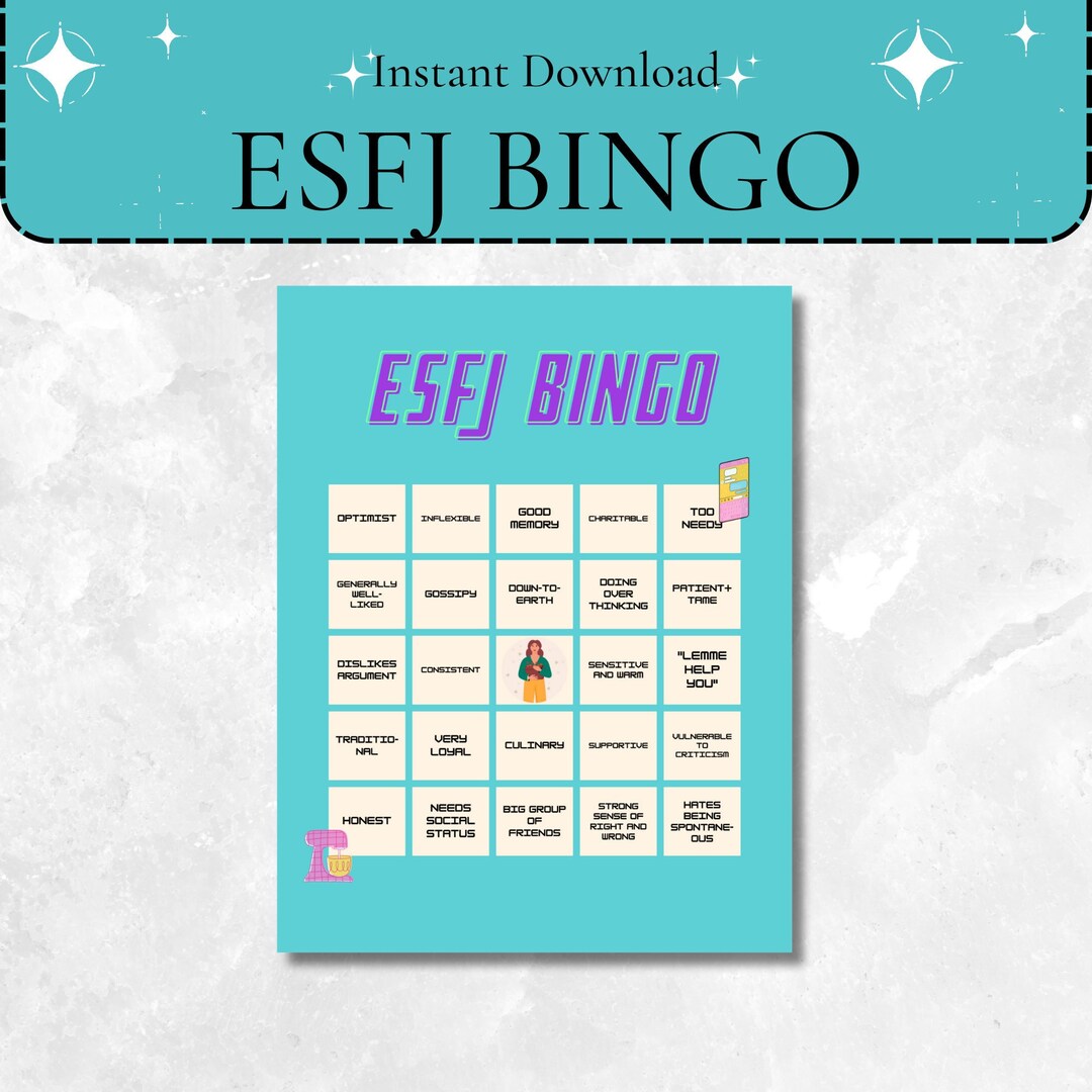 ESFJ Bingo Printable MBTI Bingo Bingo Game for - Etsy Australia