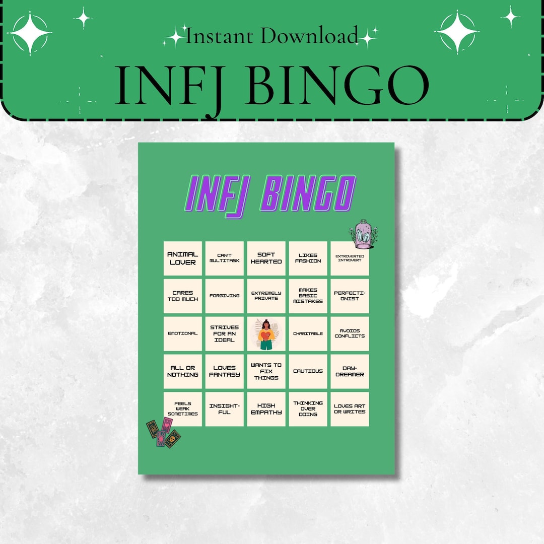 INFJ Bingo Printable MBTI Bingo Bingo Game for - Etsy México