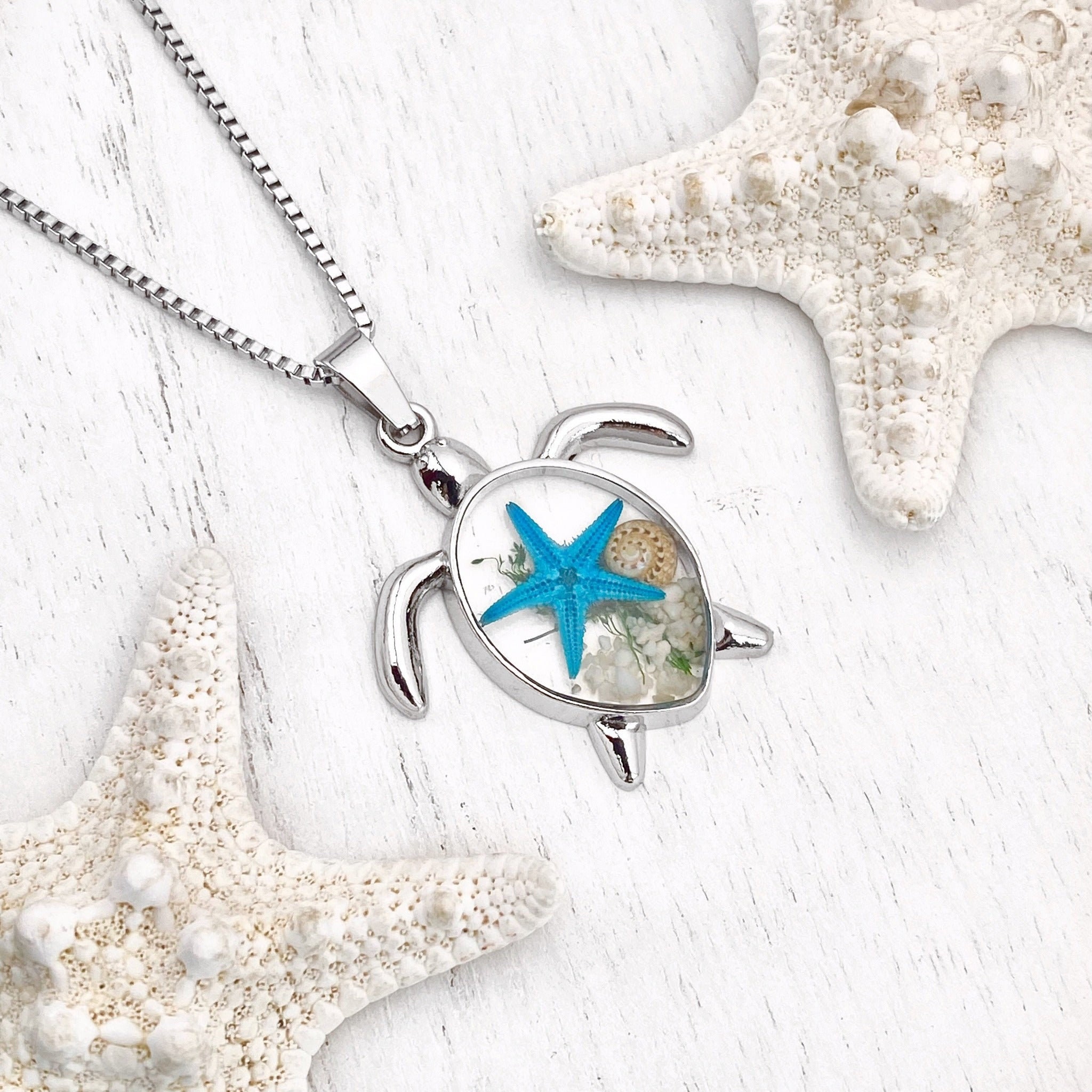 Deep in the Ocean Sea Turtle Necklace Marine Life Pendant, Unique Ocean ...