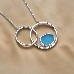 Abstract Double Circle Necklace - Minimalist Jewelry, Modern Double ...