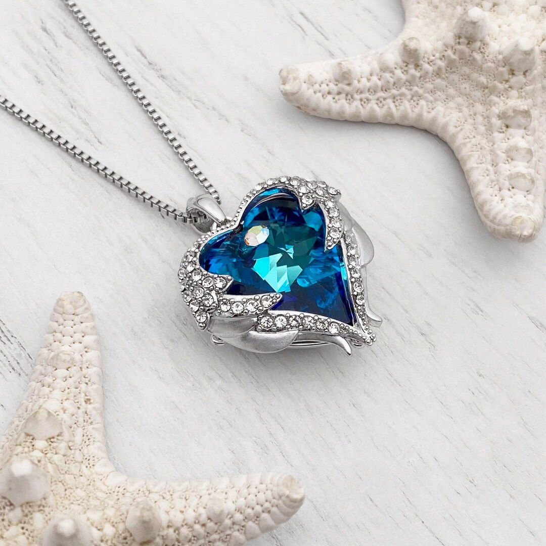 Ocean Heart Necklace: Handcrafted Ocean-inspired Jewelry, Beachy ...