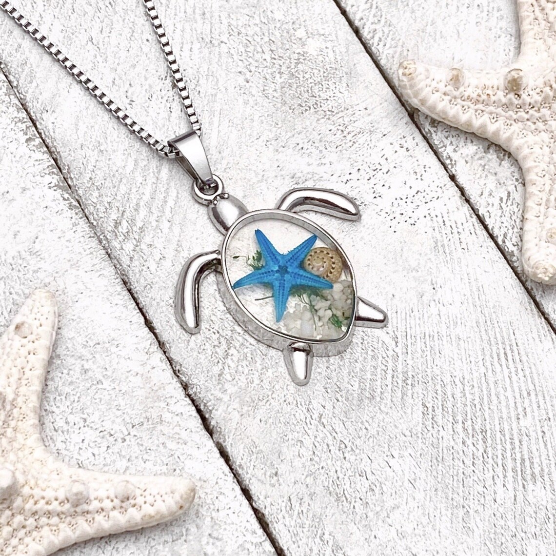 Deep in the Ocean Sea Turtle Necklace - Marine Life Pendant, Unique ...