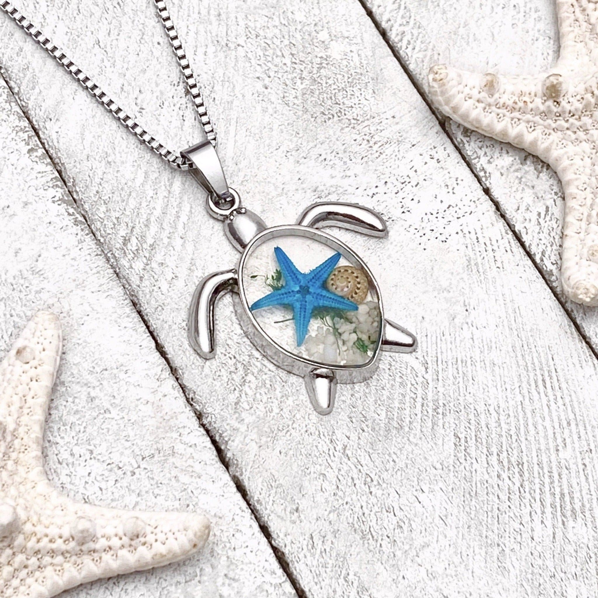 Deep in the Ocean Sea Turtle Necklace Marine Life Pendant, Unique Ocean ...