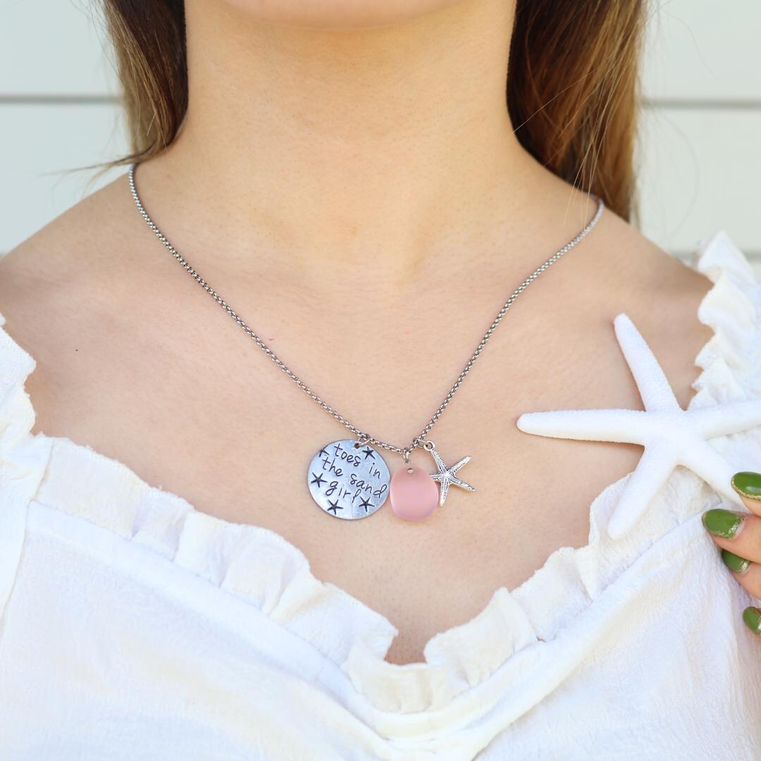 Toes in the Sand Girl Necklace -beachy Charm, Summer Vibes, Coastal ...