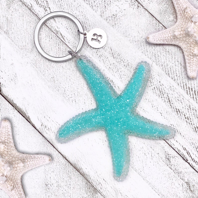 Happy Starfish Keychain Ocean-inspired Accessory, Cheerful Starfish ...