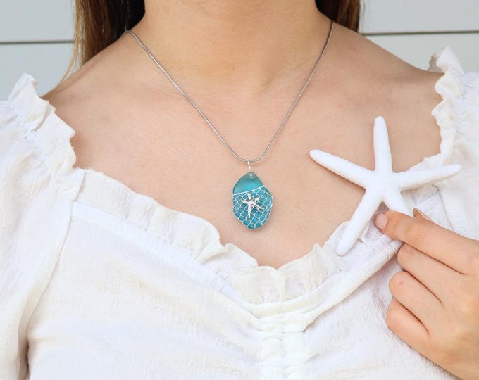 Deep in the Ocean Sea Turtle Necklace Marine Life Pendant, Unique Ocean ...