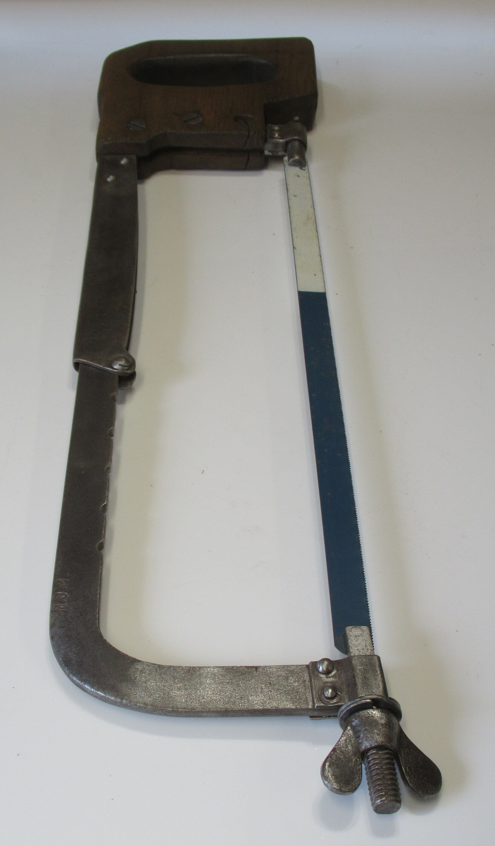 Antique Hacksaw Frame Adjustable Wooden Handle With Sandvik 24tpi Blade ...