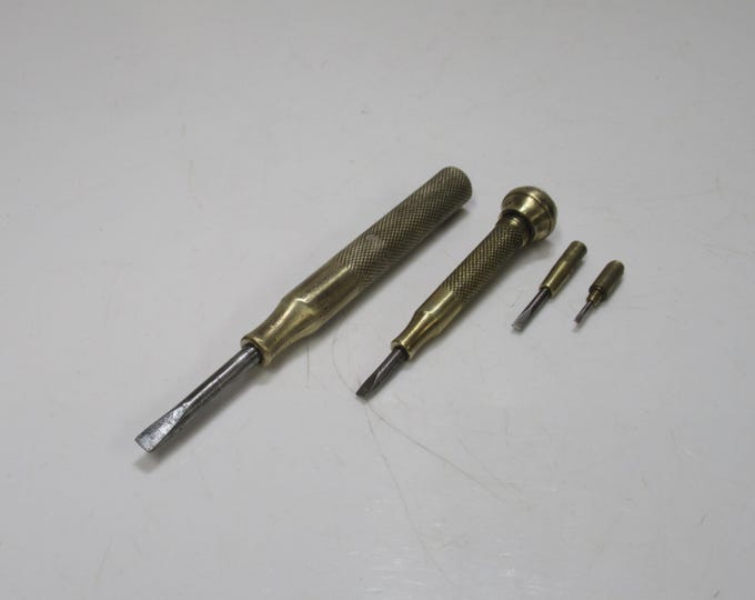 Stunning Vintage Brass Nesting Screwdrivers Nest of 4 Slotted ...