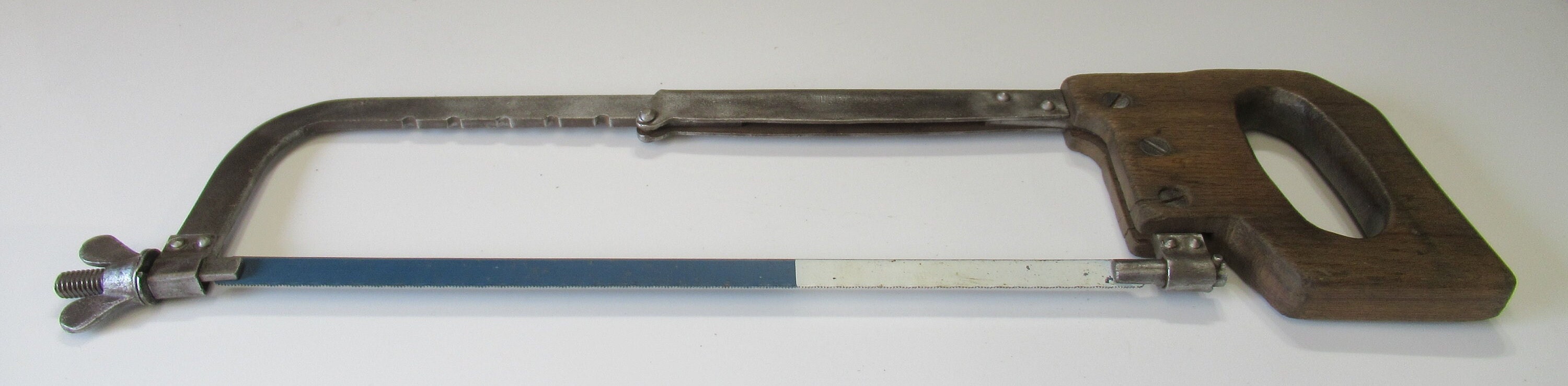Antique Hacksaw Frame Adjustable Wooden Handle With Sandvik 24tpi Blade ...