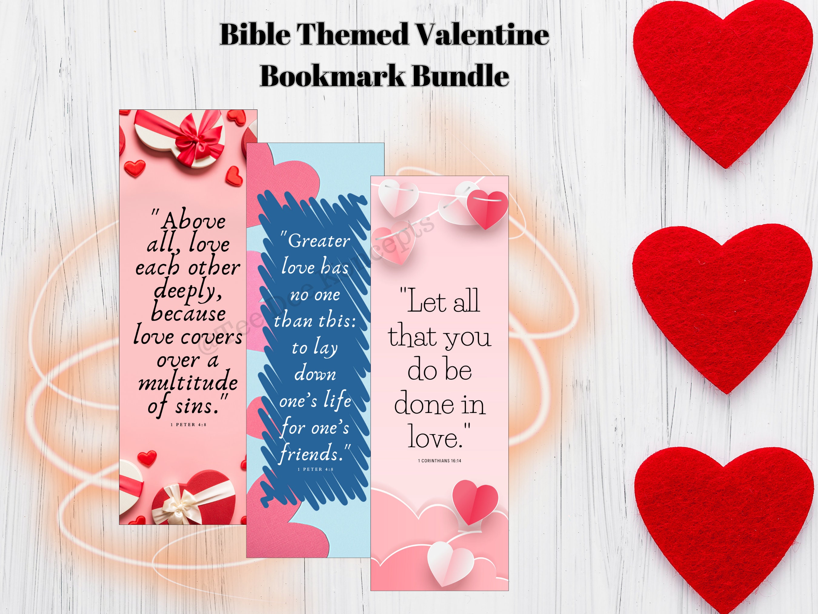 Printable Christian Valentine's Day Bookmark | Bible Valentine Bookmark ...