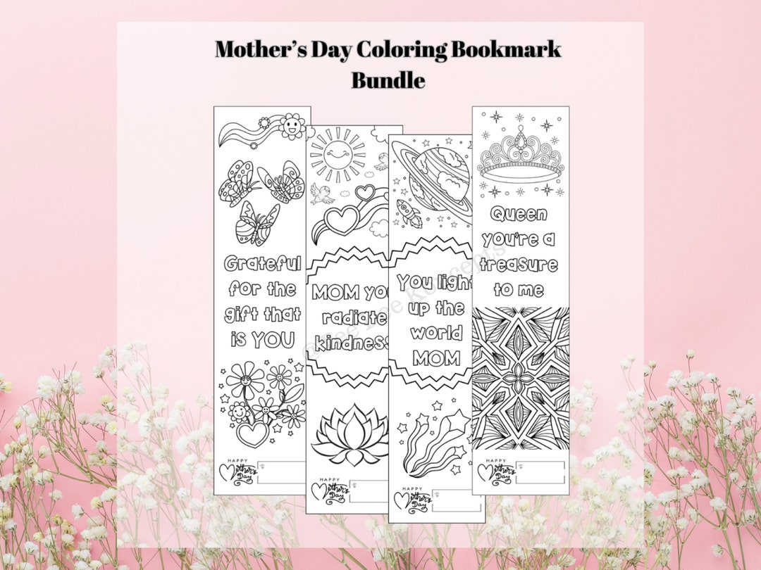 Mother's Day Coloring Bookmarks for Kids Children Coloring Bookmark ...