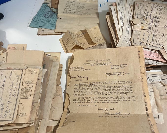 1900-1940 Old Papers- Mixed Packages- Ephemera, Receipts, Ledger Pages ...