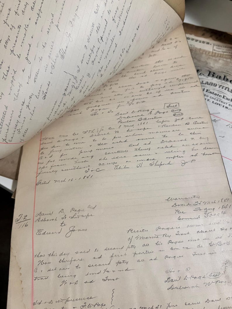 Antique Ephemera Pack: 1800s Ledger Papers, Land Titles - Etsy