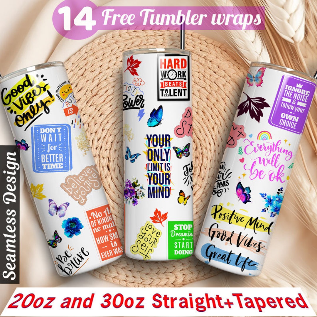 Positive Affirmations Motivational Words Straight 30 Oz 20oz Tumbler ...