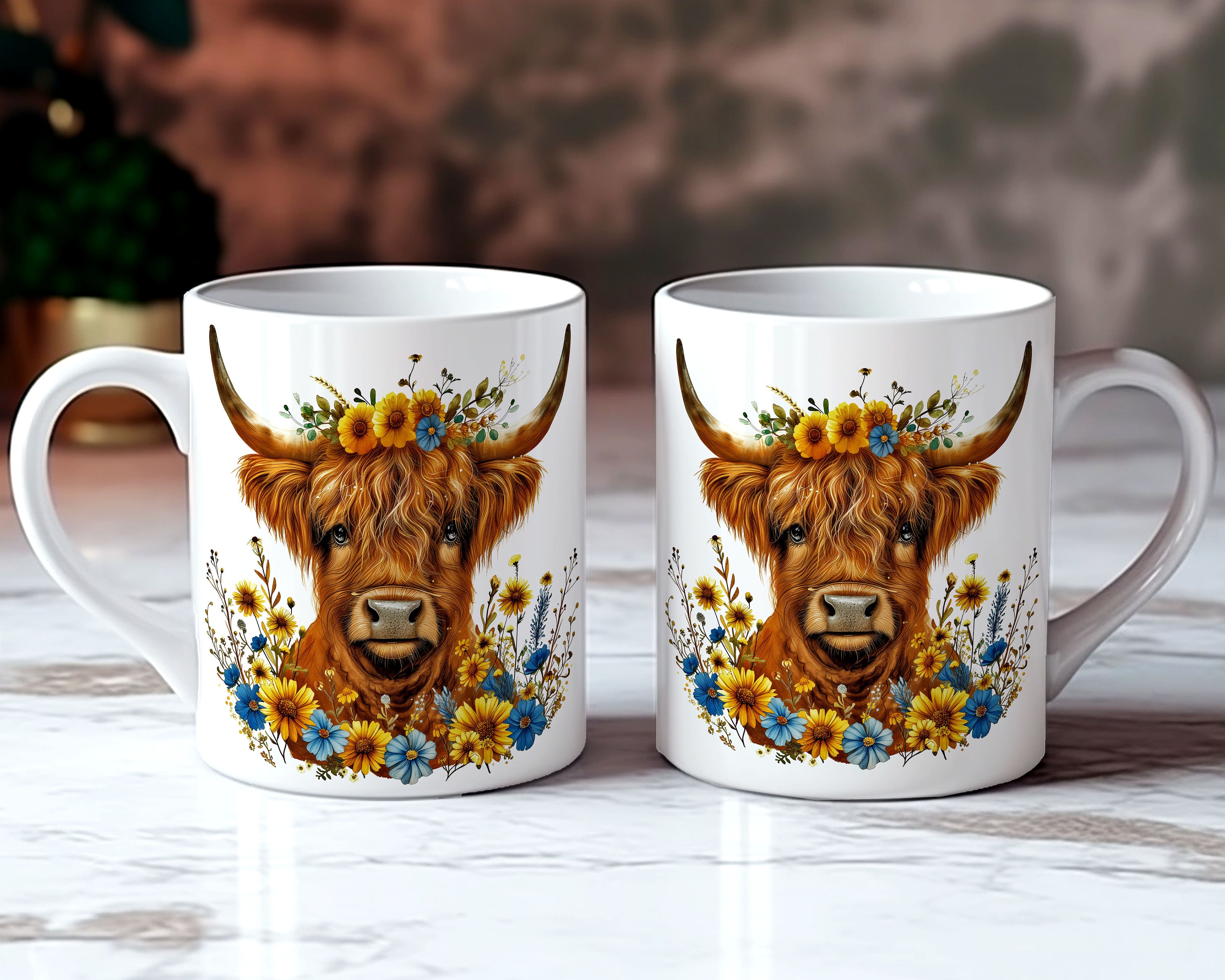 Baby Highland Cow Png Highland Cow Mug Wrap Coffee Mug Wrap Best ...