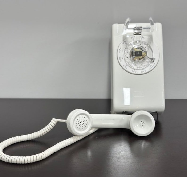 Vintage Fully Restored Rotary Wall Telephone - White - Etsy
