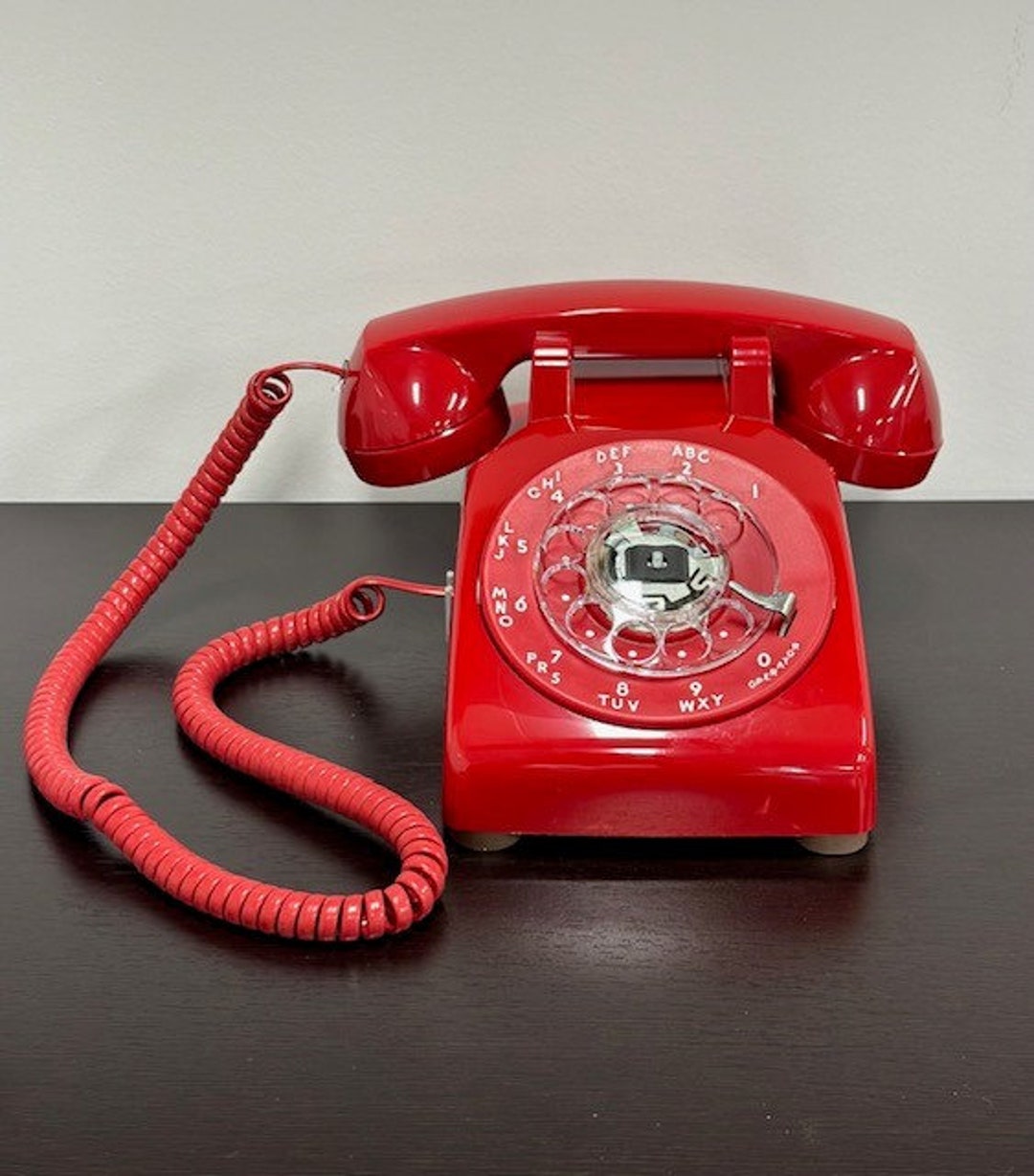 Vintage Fully Restored Rotary Desk Telephone - Red - Etsy