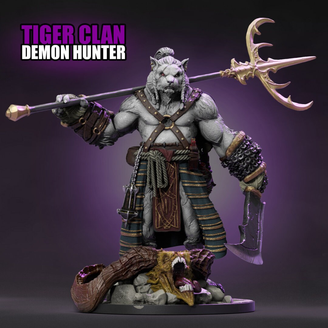 Hero Tiger Clan Demon Hunter Necropunks Miniatures - Etsy