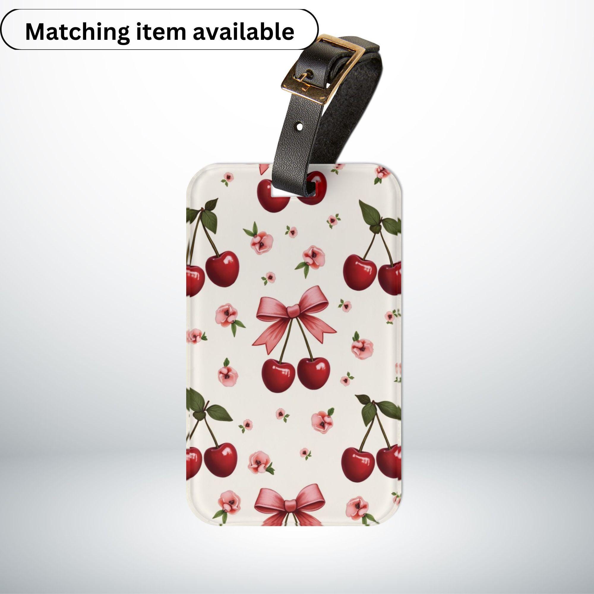 Cute Cherry Passport Cover, Coquette Travel Holder, Aesthetic Faux ...