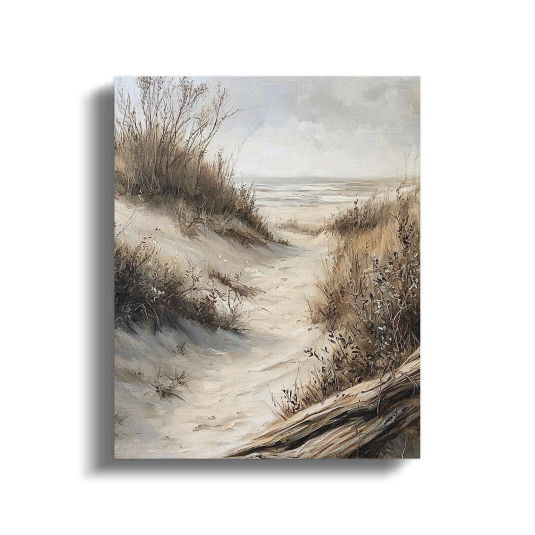 Wind Swept Beach Coastal Beach Path Canvas Wrap, Ocean Dunes Wall Art ...