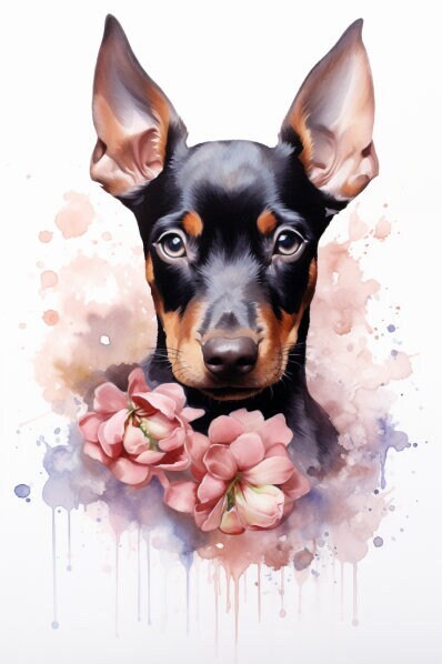 Doberman Pinscher Portrait INSTANT DOWNLOAD Doberman Pinscher Portrait ...