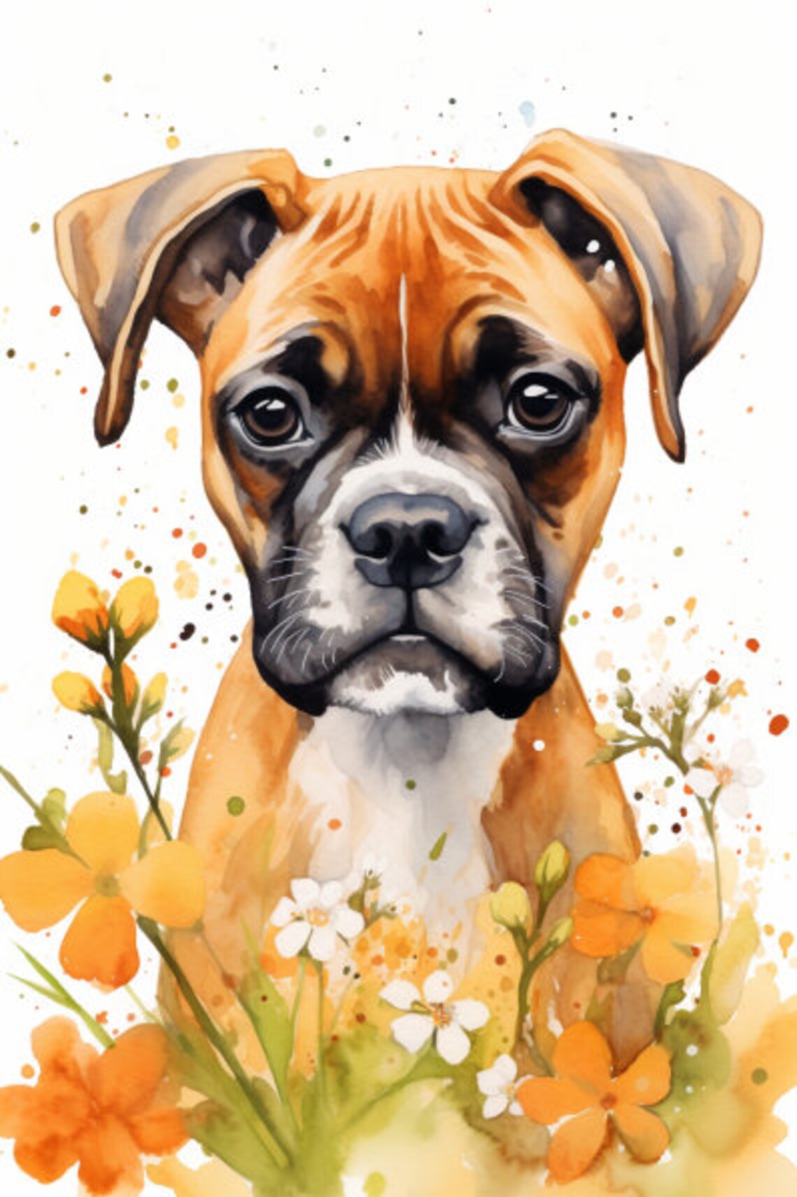 Boxer Portrait INSTANT DOWNLOAD Boxer Portrait Wall Art Printable Art ...