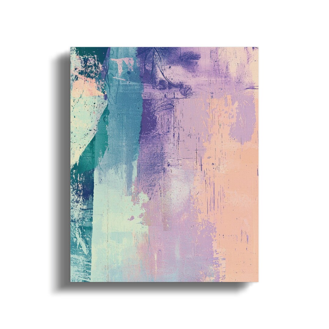 Pastel Textures Abstract Canvas Wrap, Artistic Wall Decor, Modern Art ...