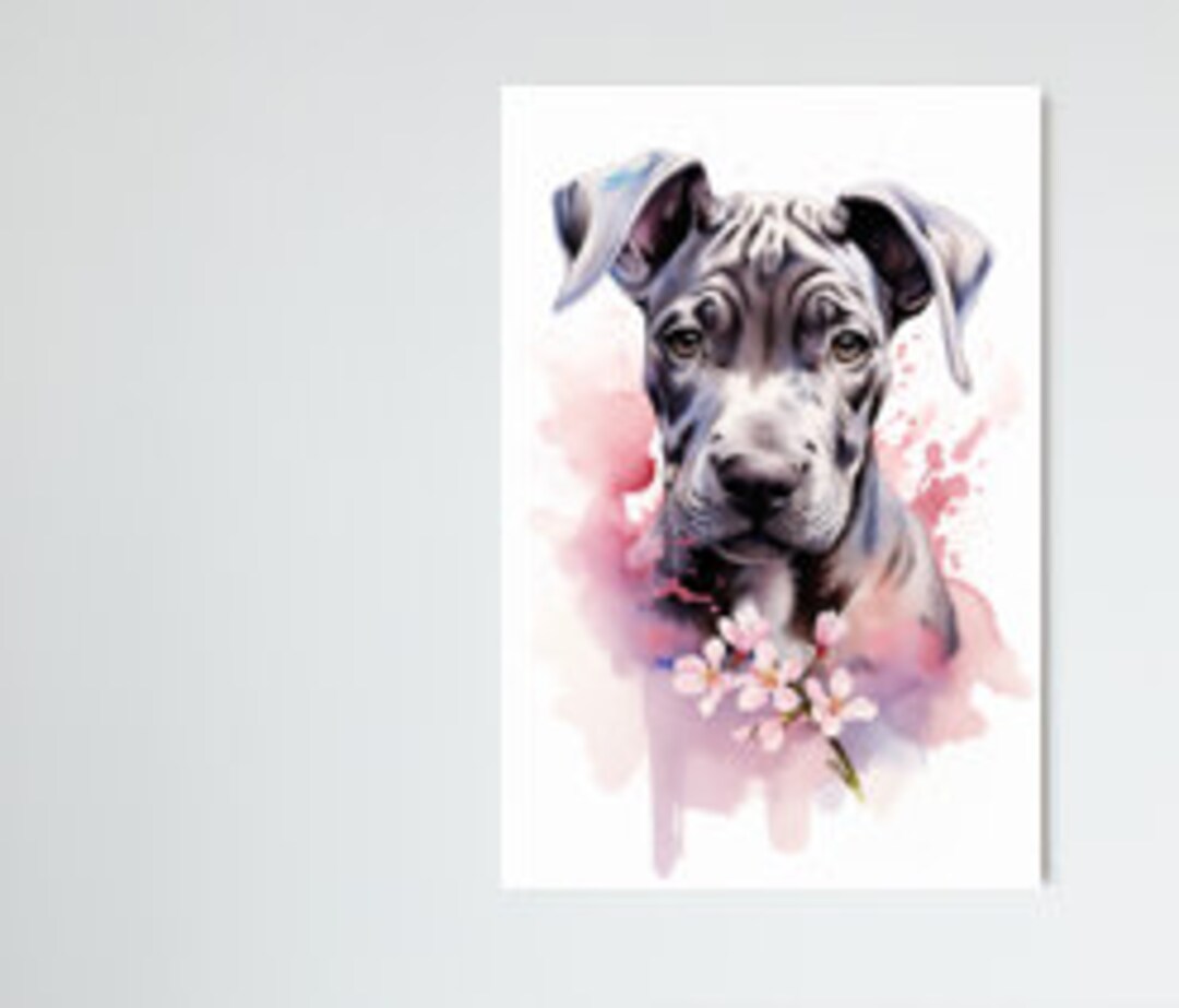 Great Dane Portrait INSTANT DOWNLOAD Great Dane Portrait Wall Art ...