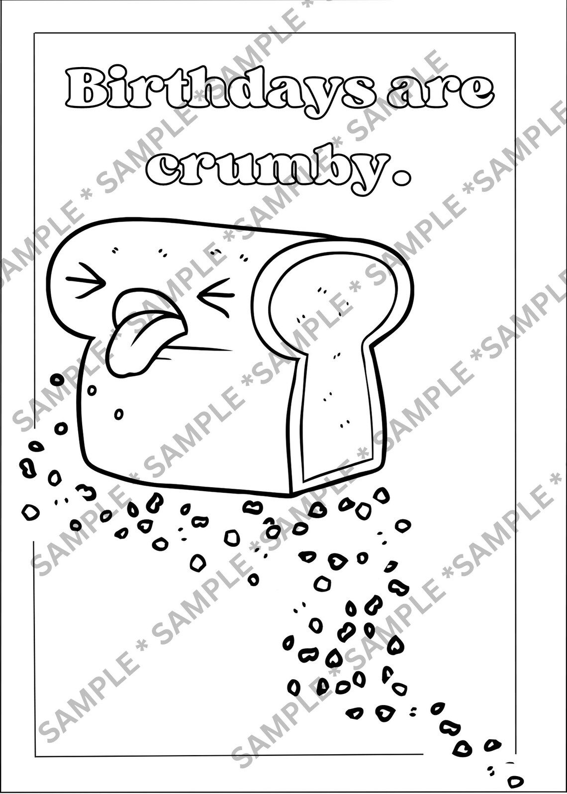 Toast Birthday Card Coloring Page - Etsy