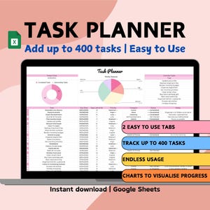 Task Planner Spreadsheet | Google Sheets | Daily Routine | Goal Life ...