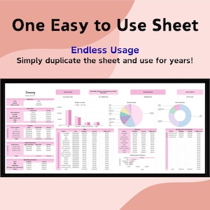 Pink Monthly Budget Planner | Google Sheets | Finance Spreadsheet ...