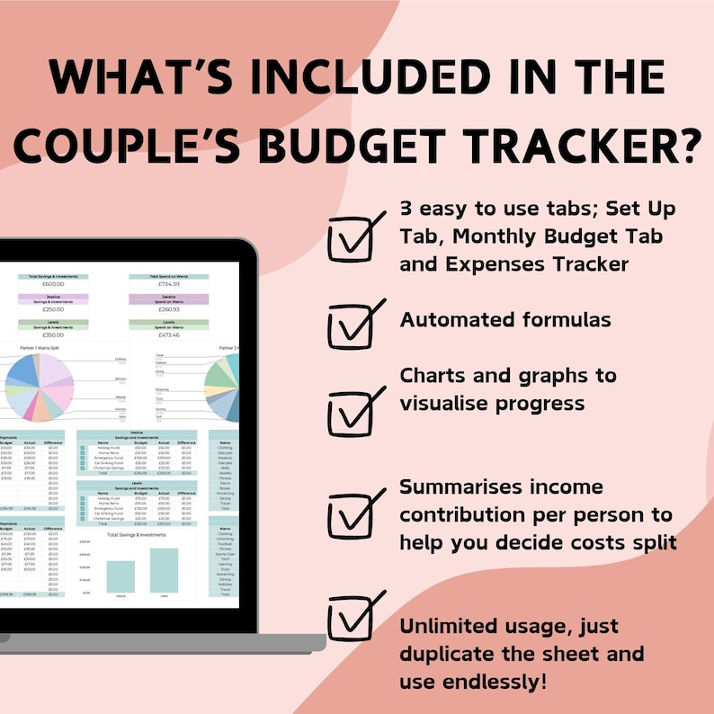 Blue Couple's Monthly Budget Planner | Google Sheets | Finance ...