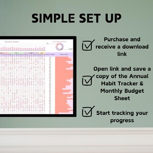 Yearly Habit Tracker and Budget Tracker Spreadsheet Bundle Google ...