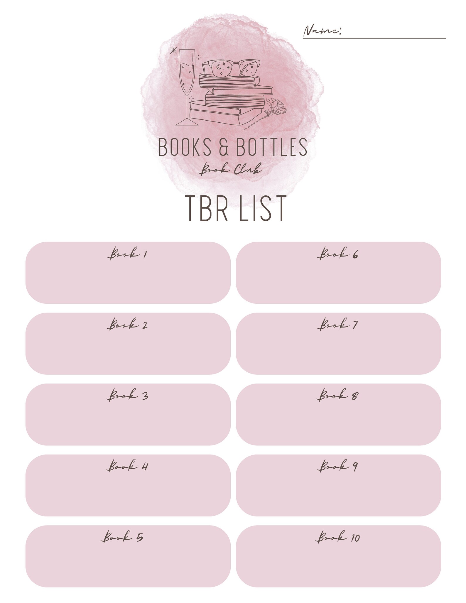 Book Club Discussion Forms Book Club Planner TBR List - Etsy