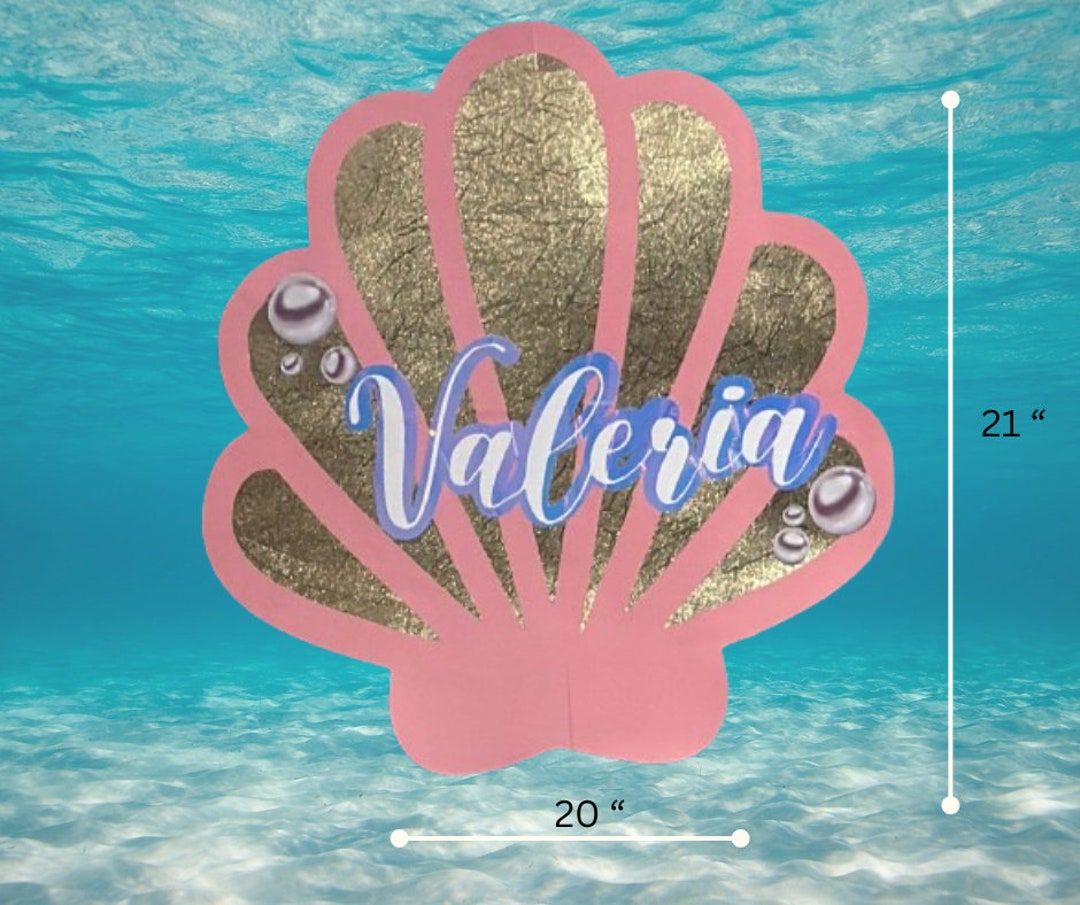 20x21 Personalized Indoor Vinyl Sign, for Sea Theme, Little Mermaid ...