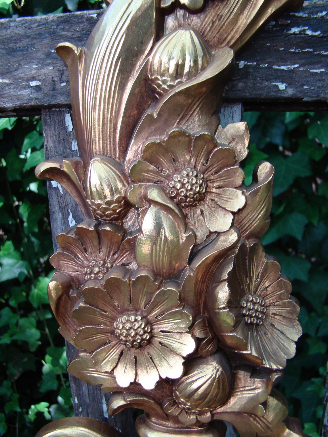 Syroco Mid Century Hollywood Regency Gold Flowers Vase Wall Hanging Art ...
