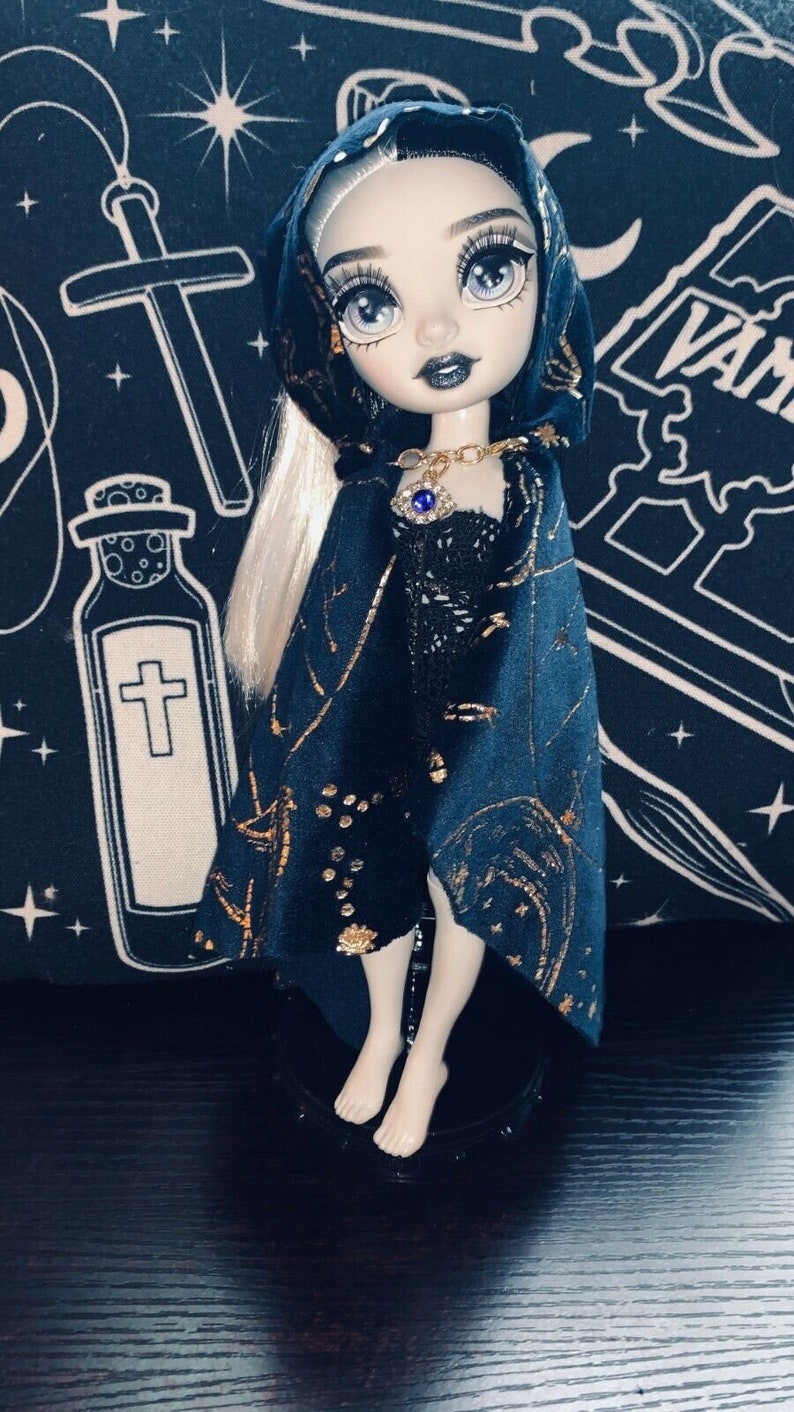 Rainbow High Custom Blue Velvet Cape Robe Cloak Evil Eye Astrología ...