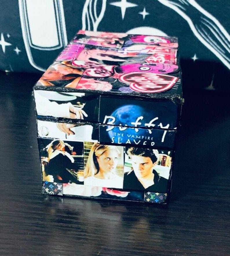 Buffy the Vampire Slayer Collage Box Neon Pop Art Bite Me Angel Arturo ...