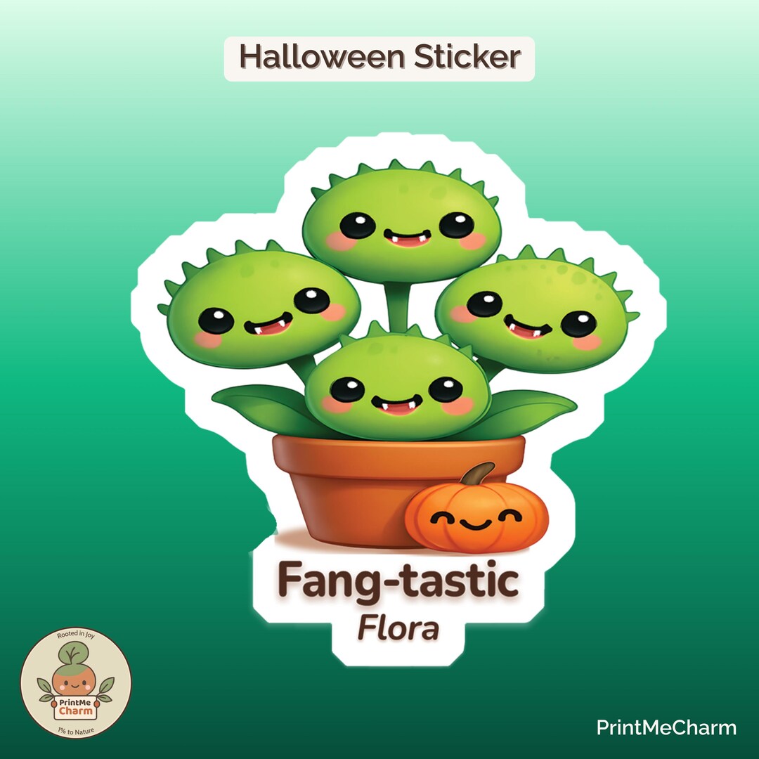 Vampire Plant Halloween Sticker: Waterproof Vinyl Decal - Etsy