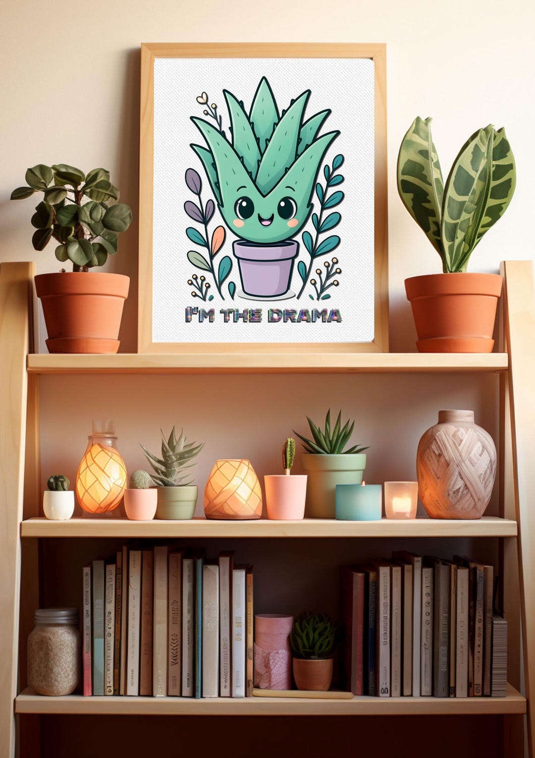 Quirky Aloe Vera Printable Wall Art | "i'm the Drama" Funny Plant Quote ...