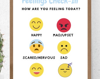 Feelings Check-in Printable Worksheet for Kids, Emotions Check In, My ...