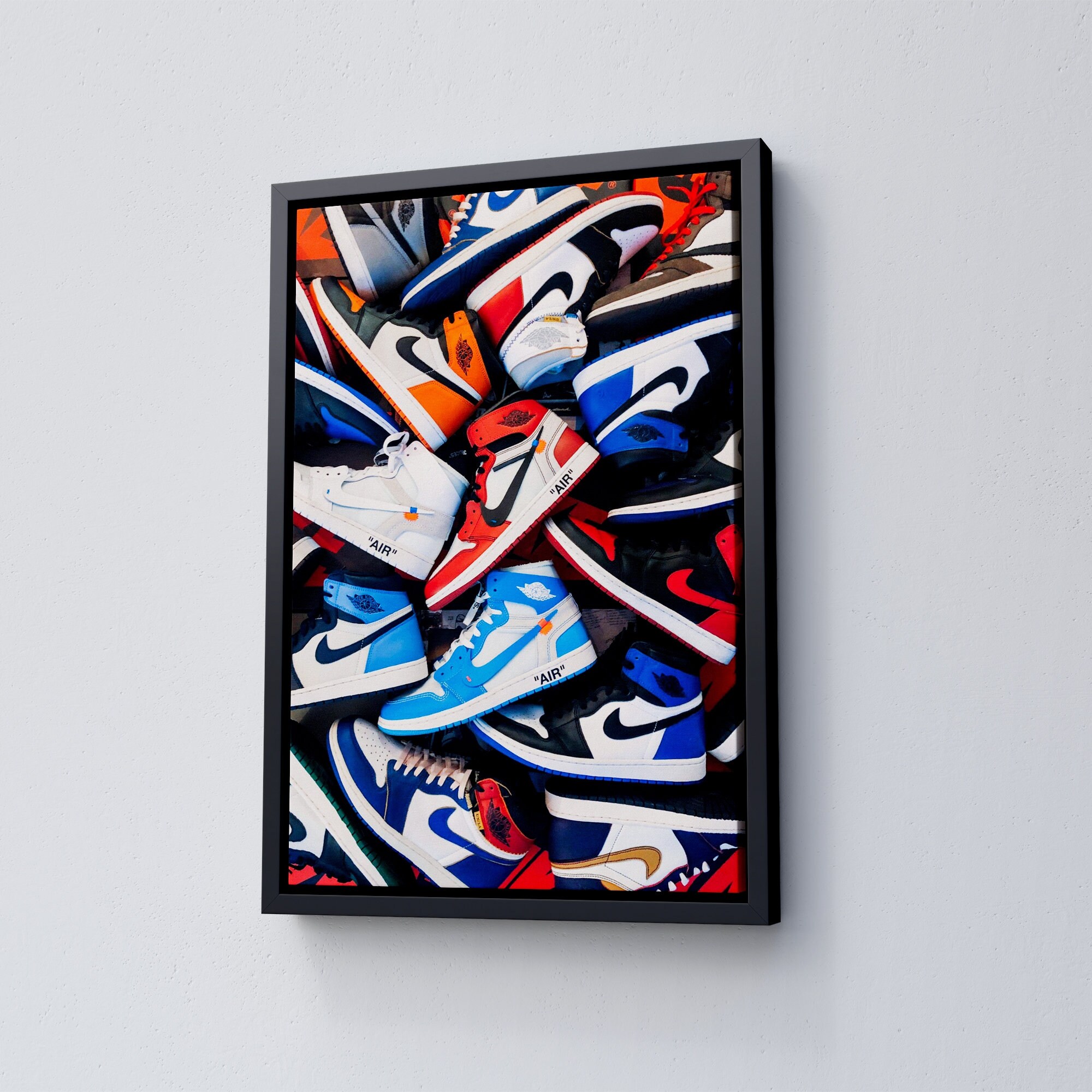 Air Jordan 1 Sneaker Canvas Decor, Air Jordan Shoes Poster, Ready to Hang, Air Jordan Wall Art ...