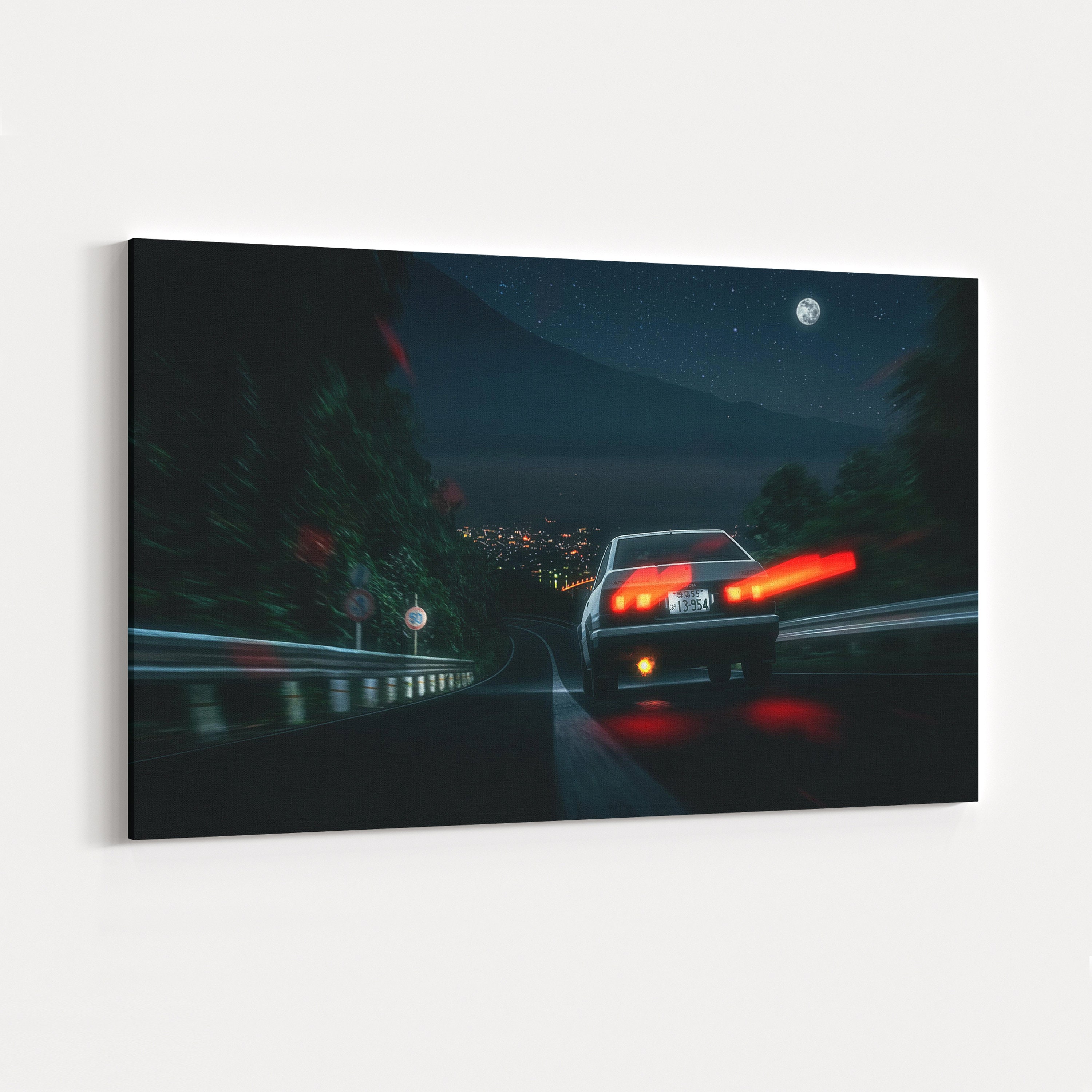 Initial-d Toyota AE86 Trueno Canvas Decor, Drift Anime Poster, Fujiwara ...