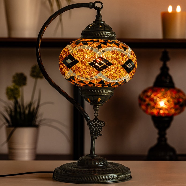 Swan Turkish Lamps, Moroccan Lamp, Vintage Antique Lighting, Glass ...
