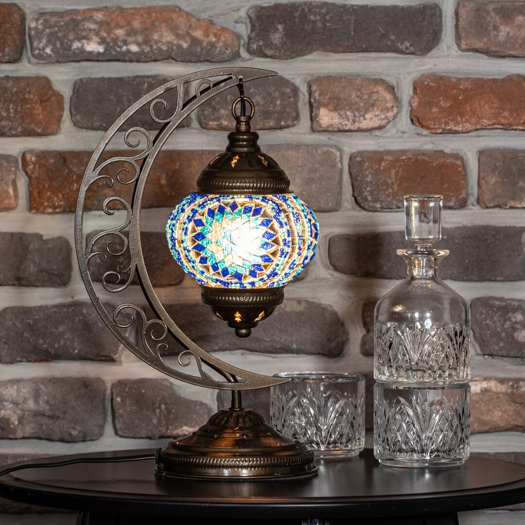 Crescent Moon Turkish Lamp - Moroccan Lamps, Desk Lights, Table Lamp ...
