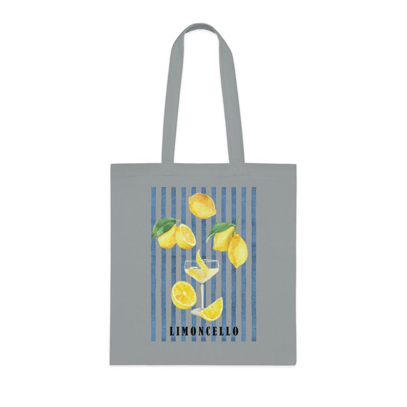Limoncello Tote Bag - Italian Lemon Canvas Tote - Summer Market Bag ...