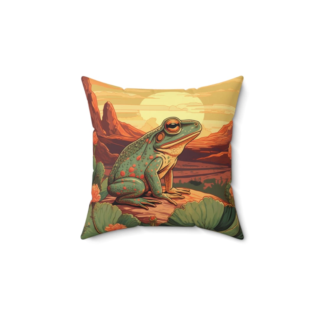 Botanic Desert Frog Pillow Personalized Gift Floral Throw - Etsy
